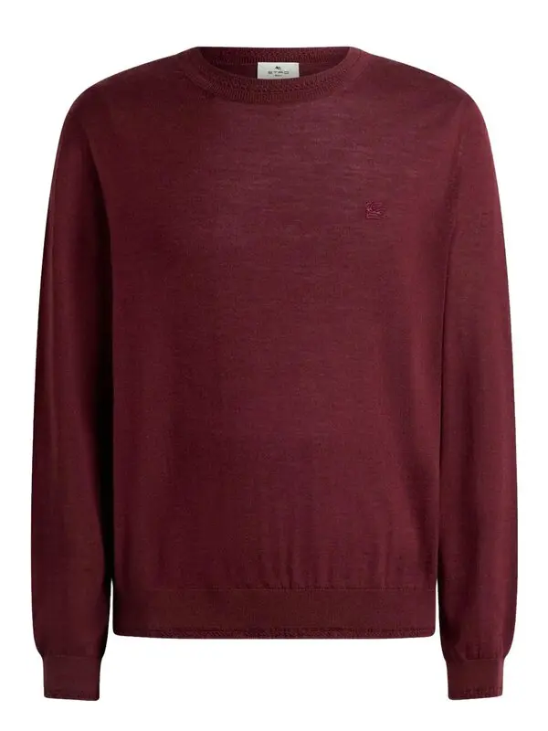 Etro Fuji Knitted Crew Neck Sweater - Red