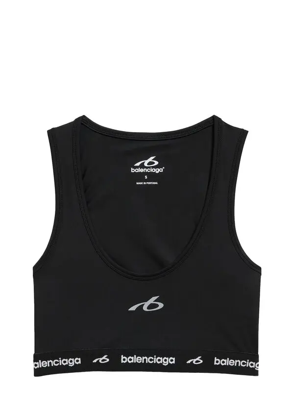 Balenciaga Technical Fabric Bra Tank Top - Black