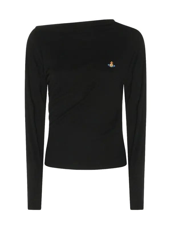 VIVIENNE WESTWOOD Long Sleeve Hebo Top With Embroidered Orb - Black