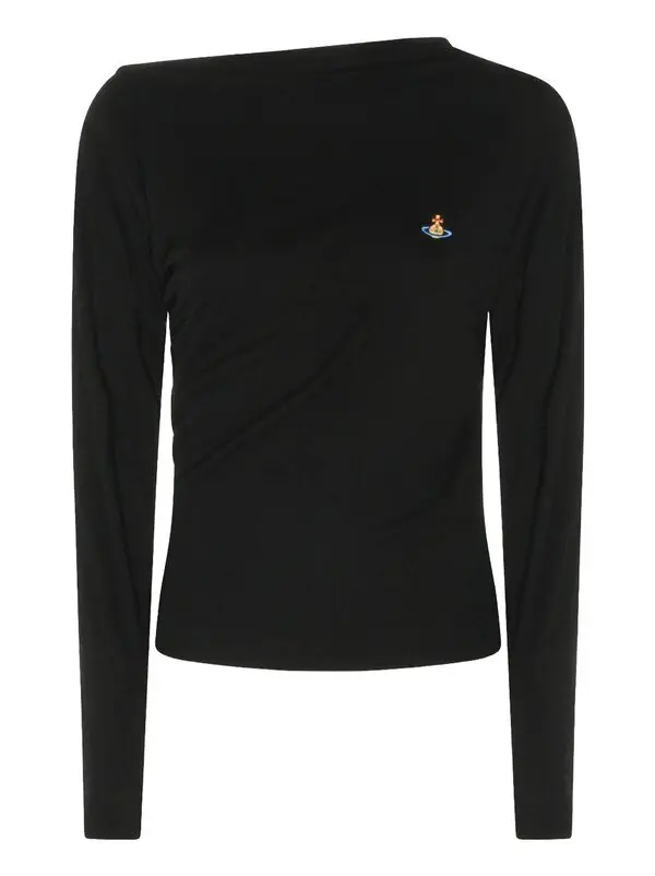 VIVIENNE WESTWOOD Long Sleeve Hebo Top With Embroidered Orb - Black