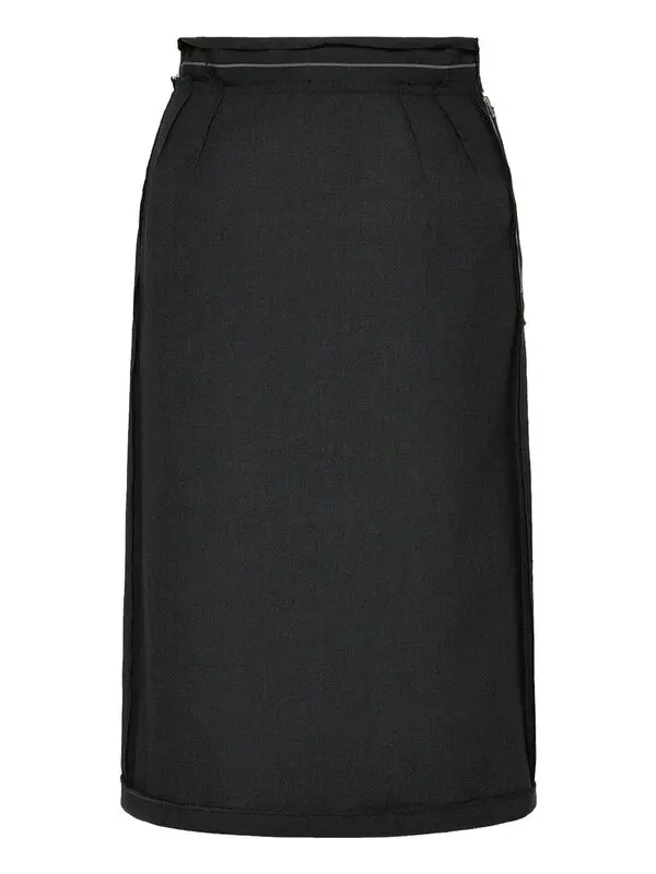 MAISON MARGIELA Wool Midi Skirt - Gray