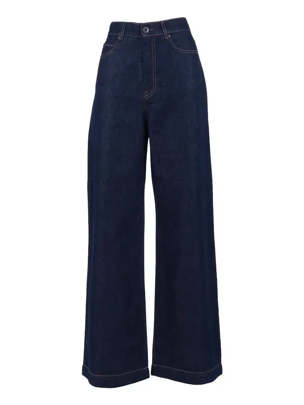 Max Mara High Rise Wide Leg Jeans - Blue