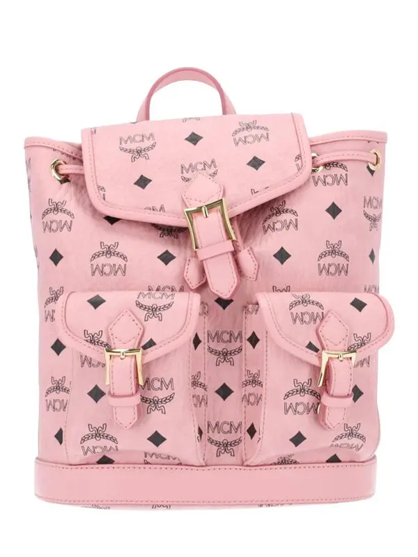 Mcm Mini Backpack With Monogram - Pink