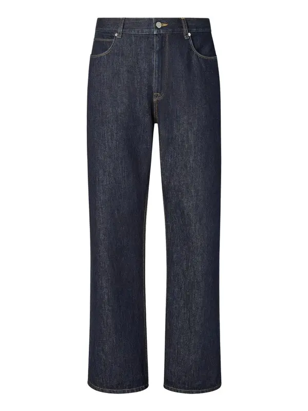 Fendi S Straight-fit High-waist Cotton Denim Jeans - Navy