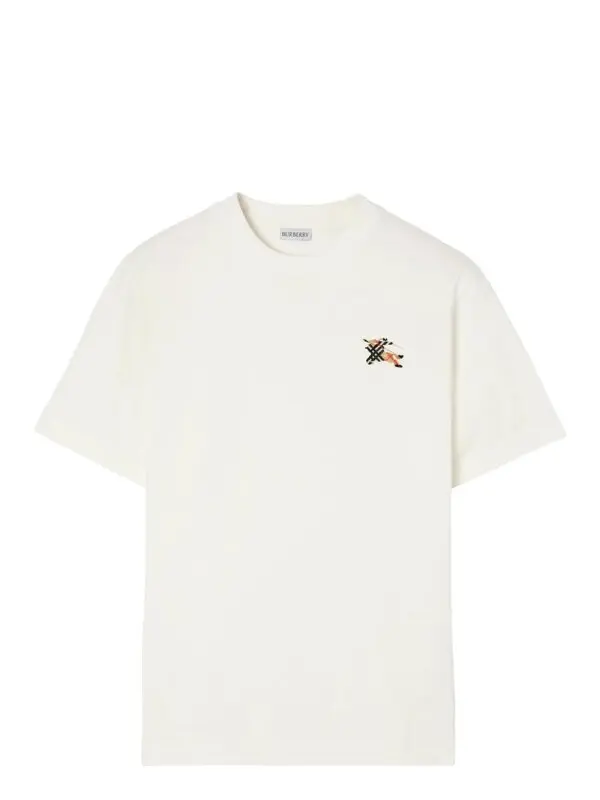 Burberry Check Logo Cotton T-shirt For - White