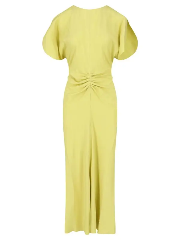 Victoria Beckham Sculpted Satin-feel Mini Dress - Yellow