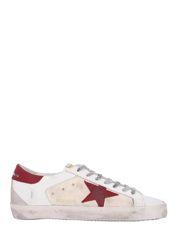 GOLDEN GOOSE Leather Sneakers With Star Appliqu - Beige