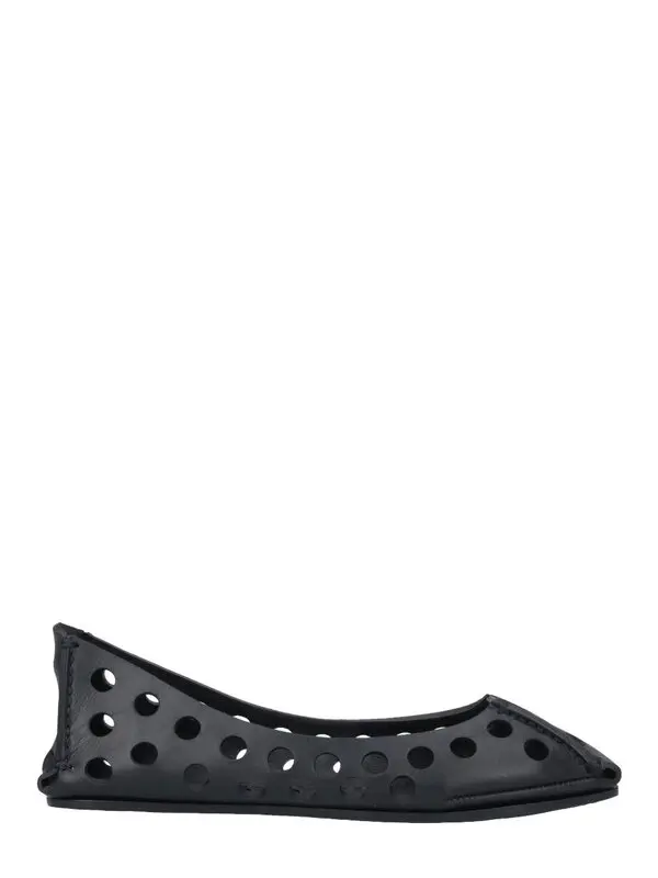 Alaïa Sculpted Calf Leather Flat Shoes - Black
