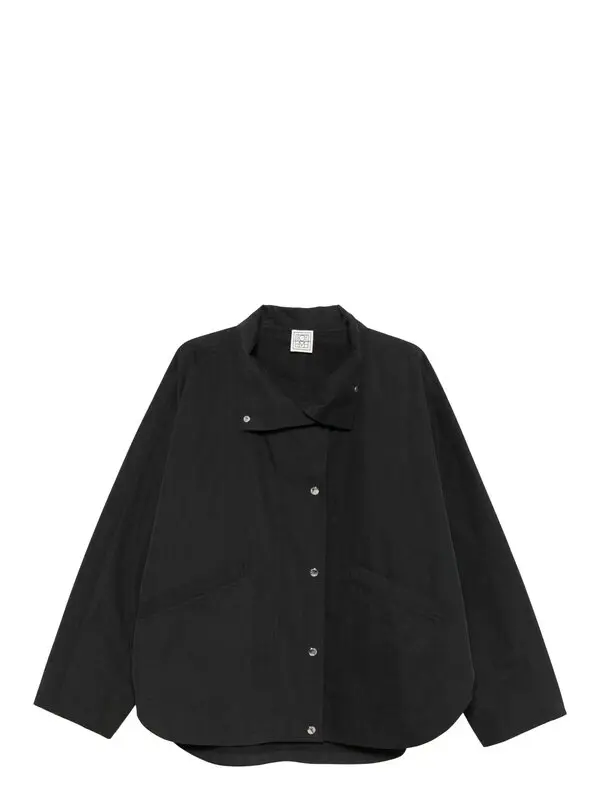 TOTEME Organic Cotton High Collar Parachute Jacket - Black
