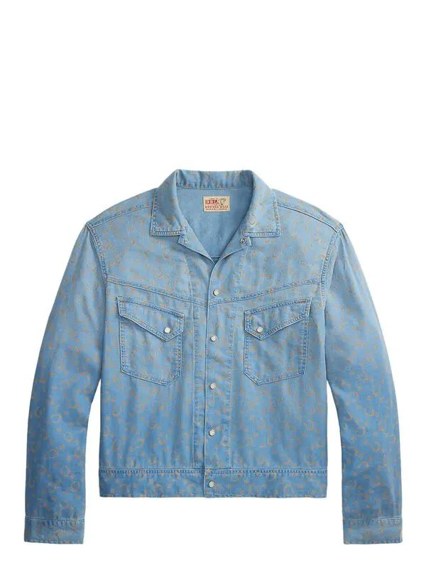 Ralph Lauren Horseshoe-print Denim Shirt Jacket - Indigo