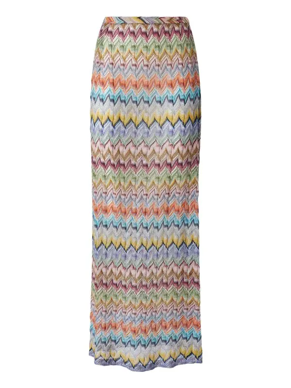Missoni Zig Zag Perforated Maxi Skirt - Multicoloured