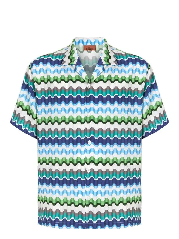 Missoni Viscose Bowling Shirt With Greek Key Print - Multicoloured