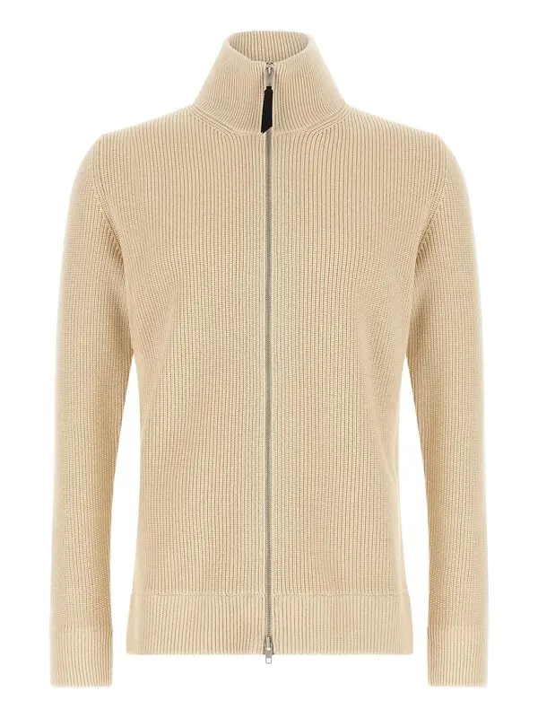 MAISON MARGIELA Ribbed Knit Full-zip Cardigan - Cream