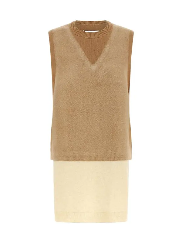 MAISON MARGIELA Memory Of" Vest In Virgin Wool - Cream