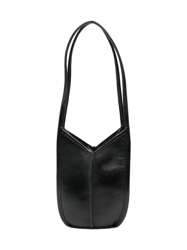 Hereu Calf Leather Shoulder Bag With Clasp Fastening - Black