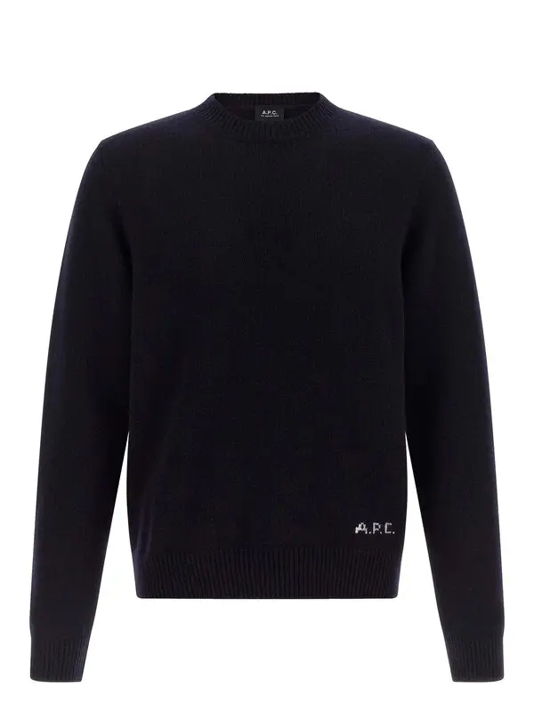 A.p.c. Edmond' Pure Wool Crew Neck Sweater - Blue