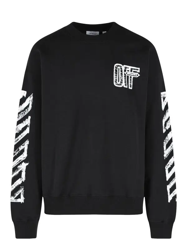 Off-White Motion Arrow' Cotton Sweatshirt - Black