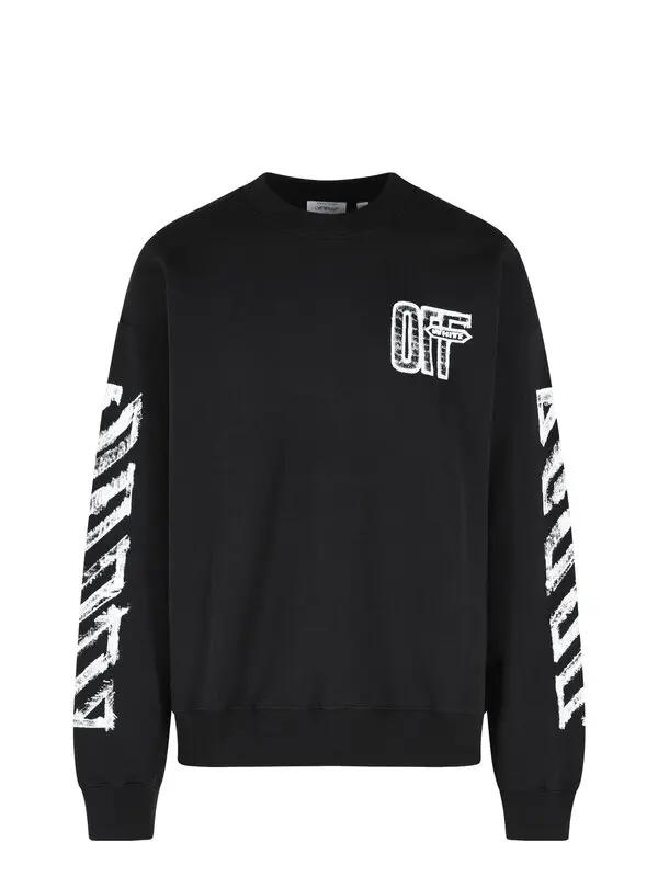 Off-White Motion Arrow" Cotton Sweatshirt - Black