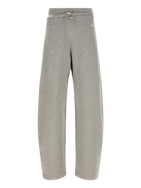 Attico Asymmetrical Double Waist Cotton Trousers - Gray