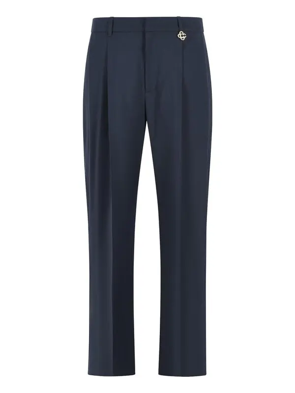 Casablanca Pleated' Wool Pants - Blue