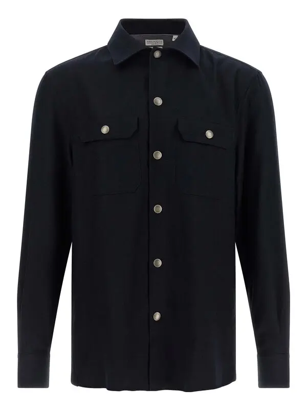 Brunello Cucinelli Flannel Overshirt - Blue