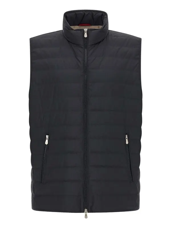 Brunello Cucinelli Quilted Goose Down Vest - Blue