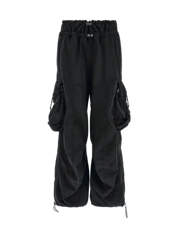 Attico Cargo Pants With Oversized Silhouette And Utility Pockets - Black