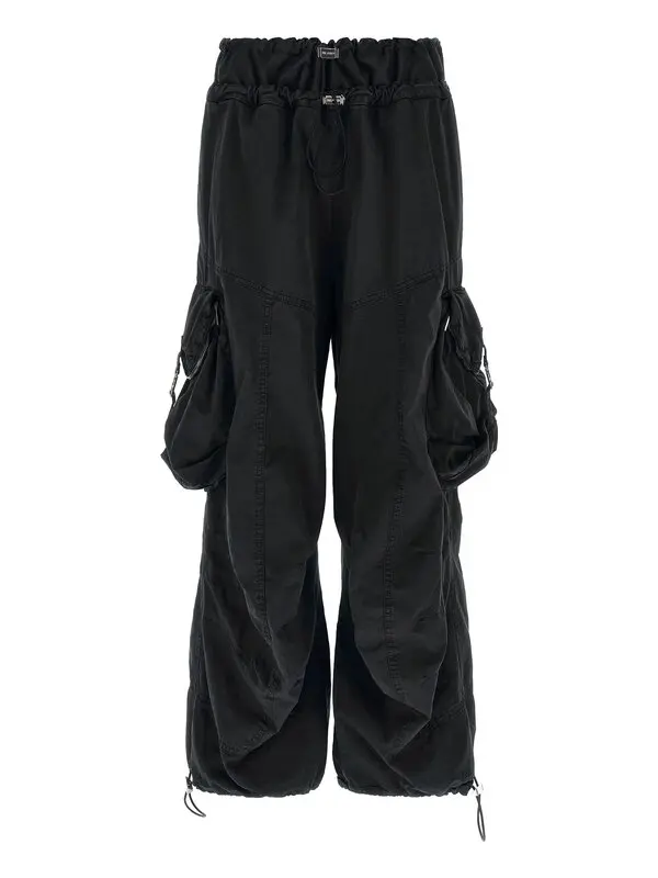 Attico Cargo Pants With Oversized Silhouette And Utility Pockets - Black