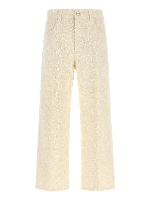 Brunello Cucinelli High-waisted Cropped Straight-leg Denim Trousers - Cream