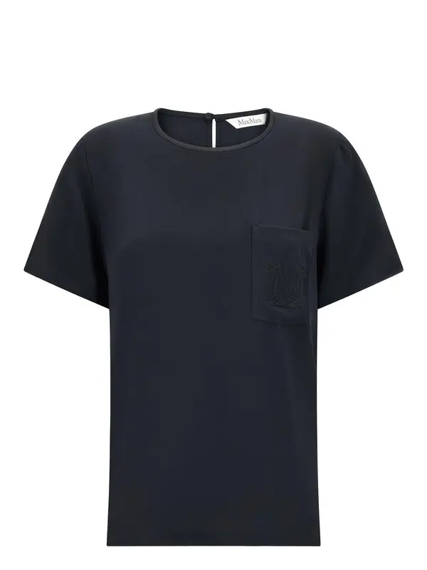 Max Mara Mxmpagano' Silk Crepe De Chine Blouse - Black
