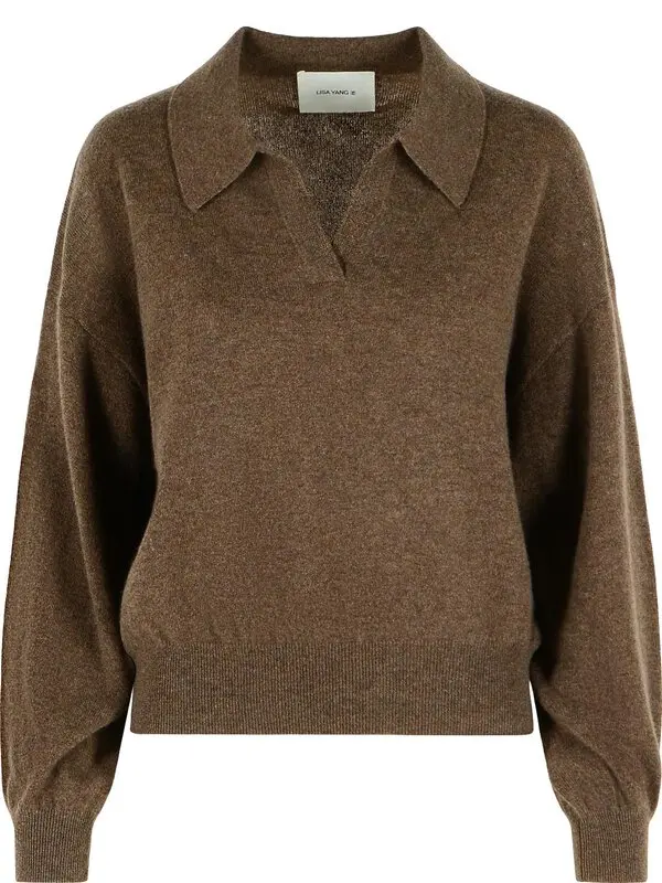 LISA YANG Katriel Dark Truffle Cashmere Sweater - Brown