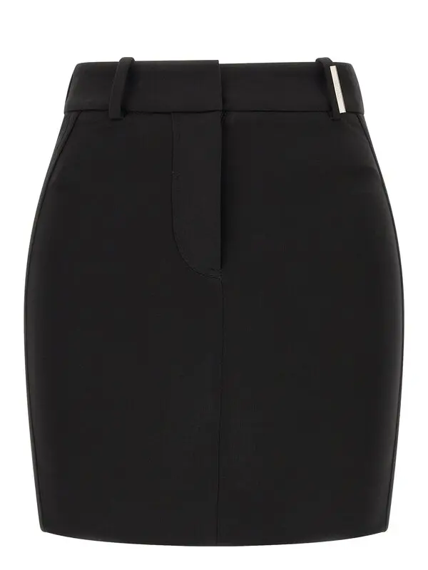 Attico Metal Plate Mini Skirt - Black