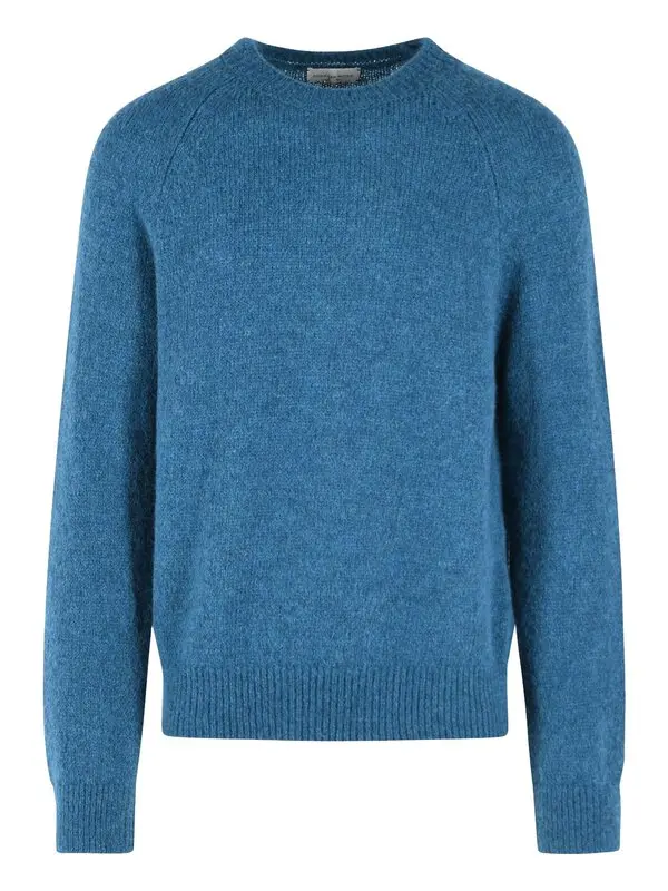 Dries Van Noten Melbourne Alpaca Blend Crew Neck Sweater - Blue