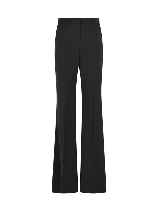 Sportmax Virgin Wool Flared Pants - Black