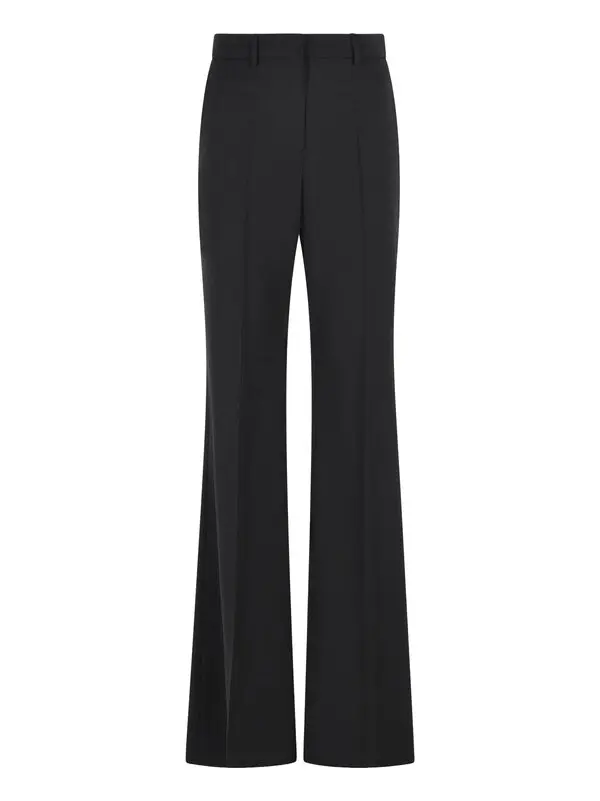 Sportmax Virgin Wool Flared Pants - Black