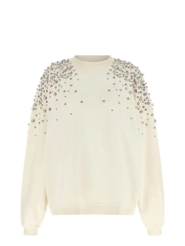 GOLDEN GOOSE Embellished Crystal Sweatshirt - White