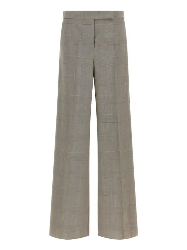 Max Mara Mxmnetto' Wool Wide-leg Trousers - Gray