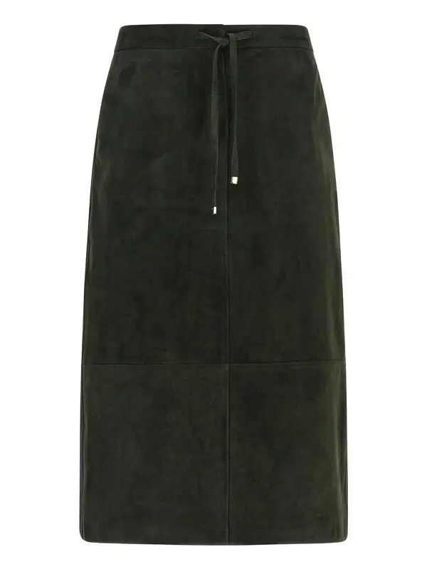 Max Mara Smmgazza Suede Skirt - Green