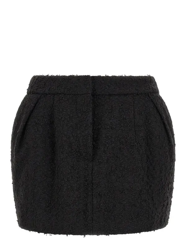 Magda Butrym 14' Bouclé Wool Blend Mini Skirt - Black