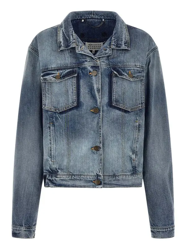 MAISON MARGIELA Folded Collar" Denim Jacket - Blue