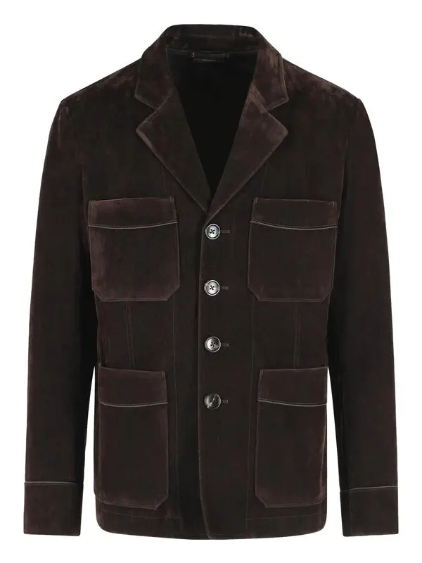 TOM FORD Blazer In Cotton Blend - Brown
