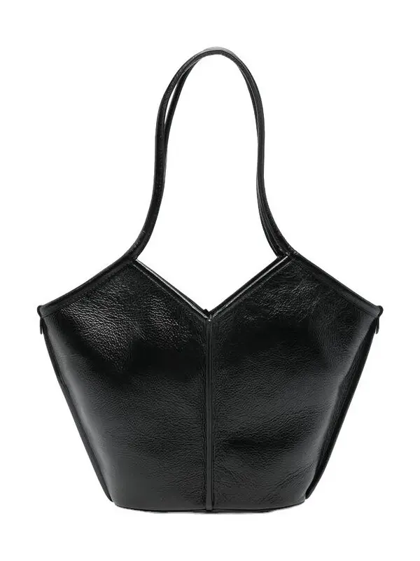 Hereu Trapezoid Shape Shoulder Bag With Detachable Pouch - Black