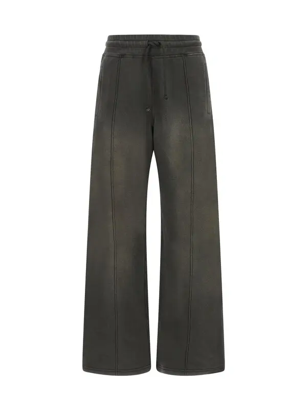GOLDEN GOOSE Wide-leg Cotton Joggers With Star Appliqu - Gray