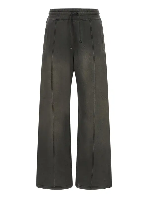 GOLDEN GOOSE Wide-leg Cotton Joggers With Star Appliqu - Gray