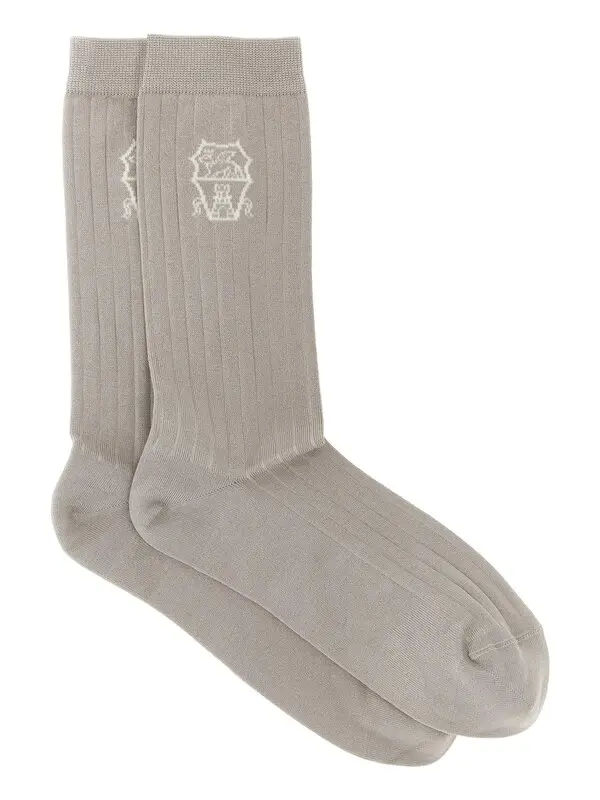 Brunello Cucinelli Socks Coat Of Arms Of Solomeo - Gray
