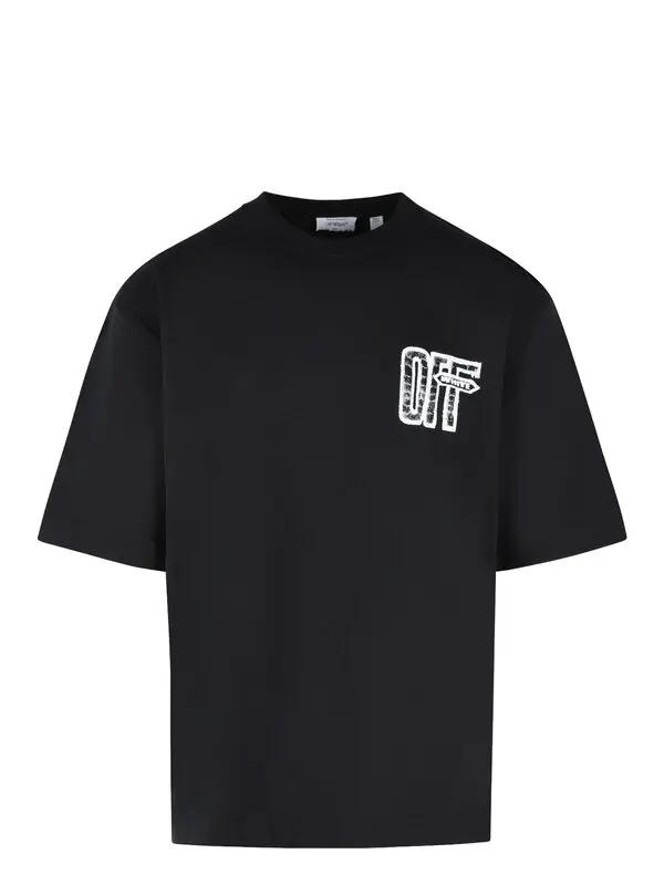 Off-White Motion Arrow' Cotton T-shirt - Black
