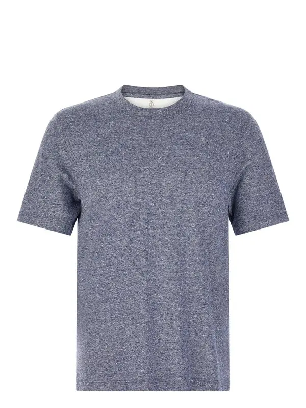 Brunello Cucinelli Mélange Linen Blend T-shirt - Blue