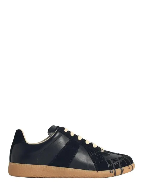 MAISON MARGIELA Replica Leather Sneakers - Black