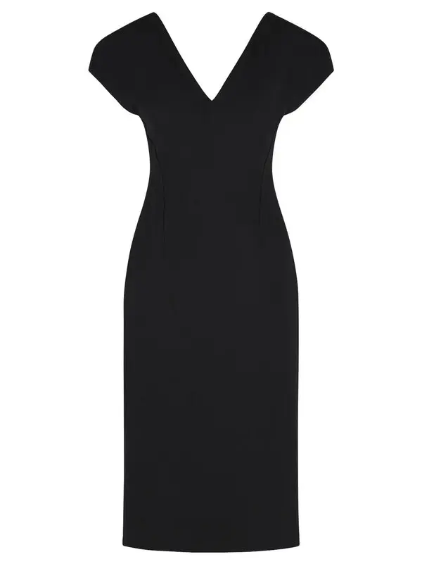 JIL SANDER Virgin Wool Midi Dress - Black
