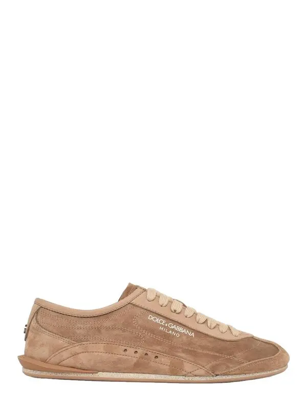 Dolce & Gabbana Gimondi Plus' Brown Leather Sneakers - Cream